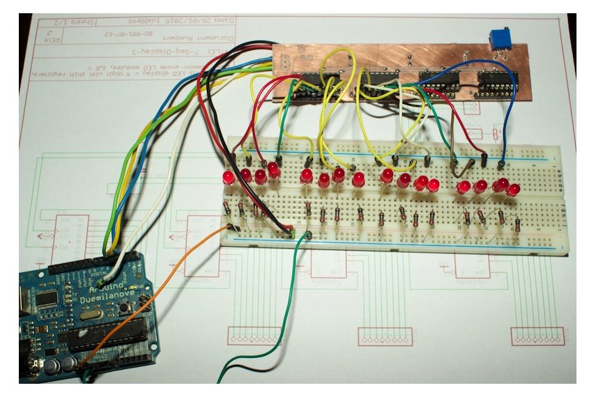 Daisy-chained Shift Registers Board Arduino kit